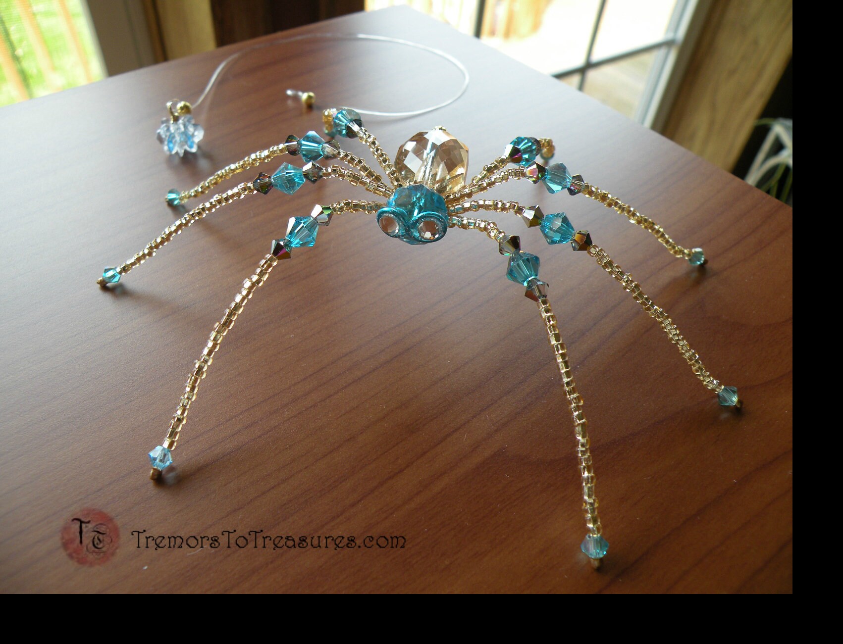 Crystal Spider; Blue and Gold Spider;Sun Catcher; Christmas Spider ...