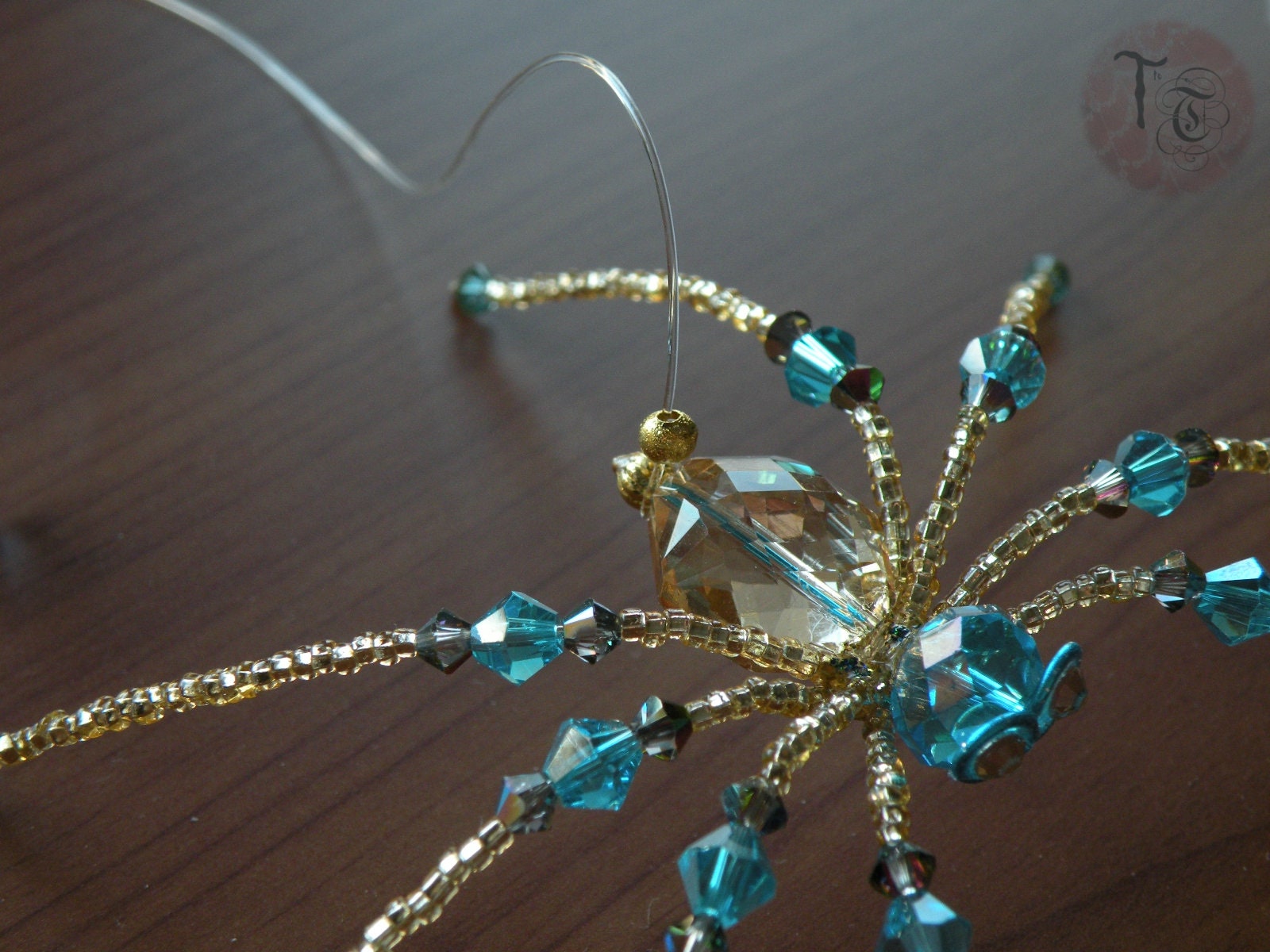 Crystal Spider; Blue and Gold Spider;Sun Catcher; Christmas Spider ...