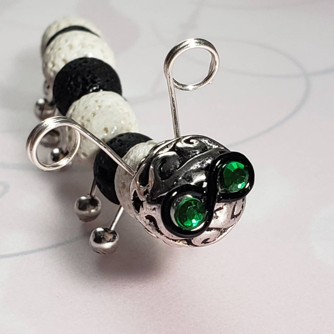 Lava Bead Caterpillar: Handmade Bookworm Desk Buddy, Oil Diffuser - Etsy