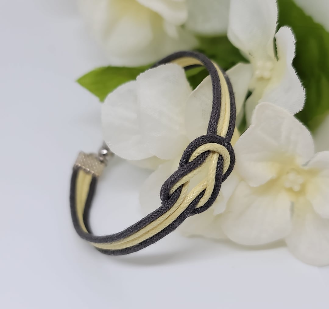 Grey and Yellow Decorative Knot Cord Bracelets | Sailors Knot ...