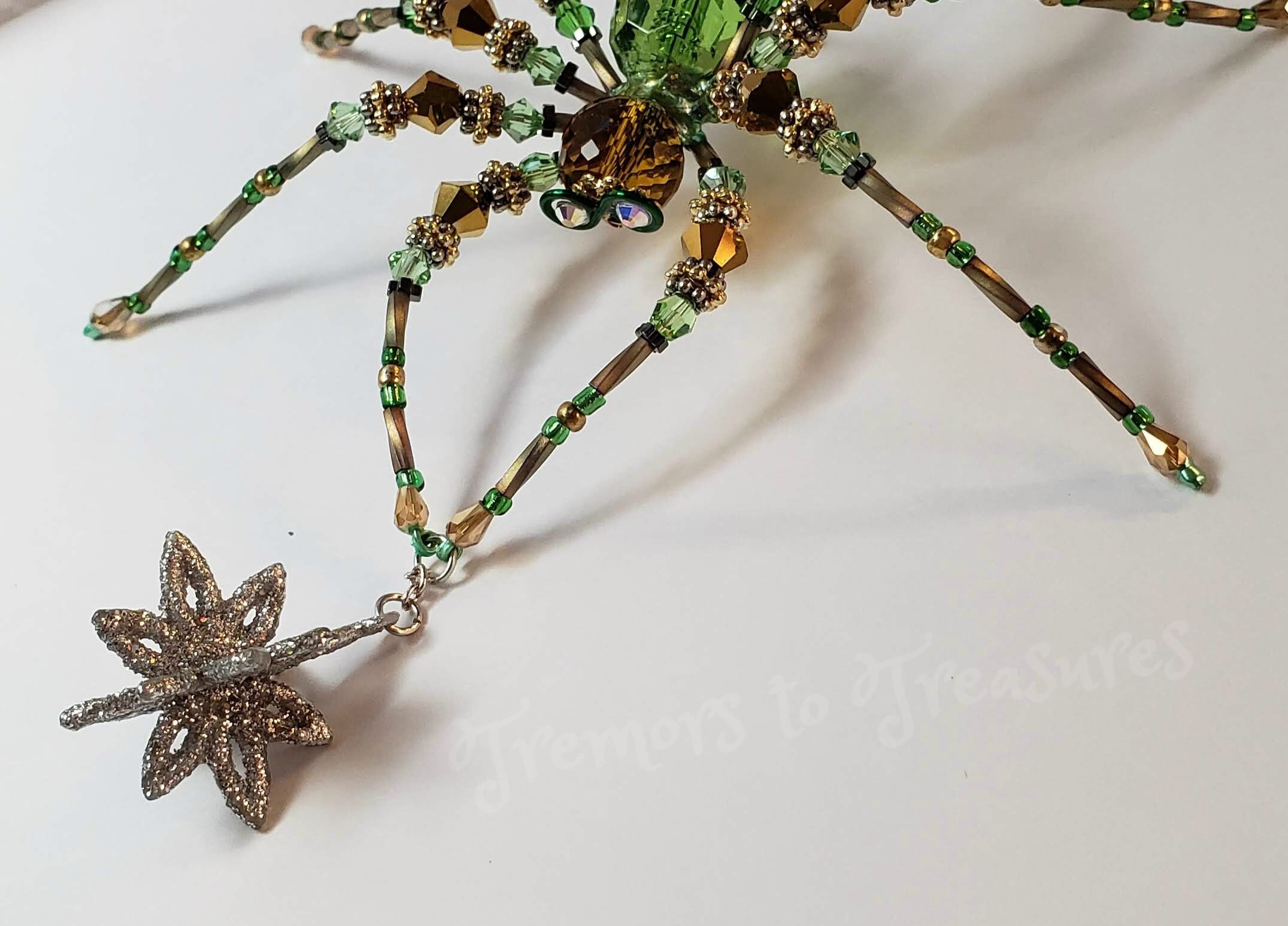 Wish Uponastar Spider; Green and Gold Christmas Spider; Good Luck ...
