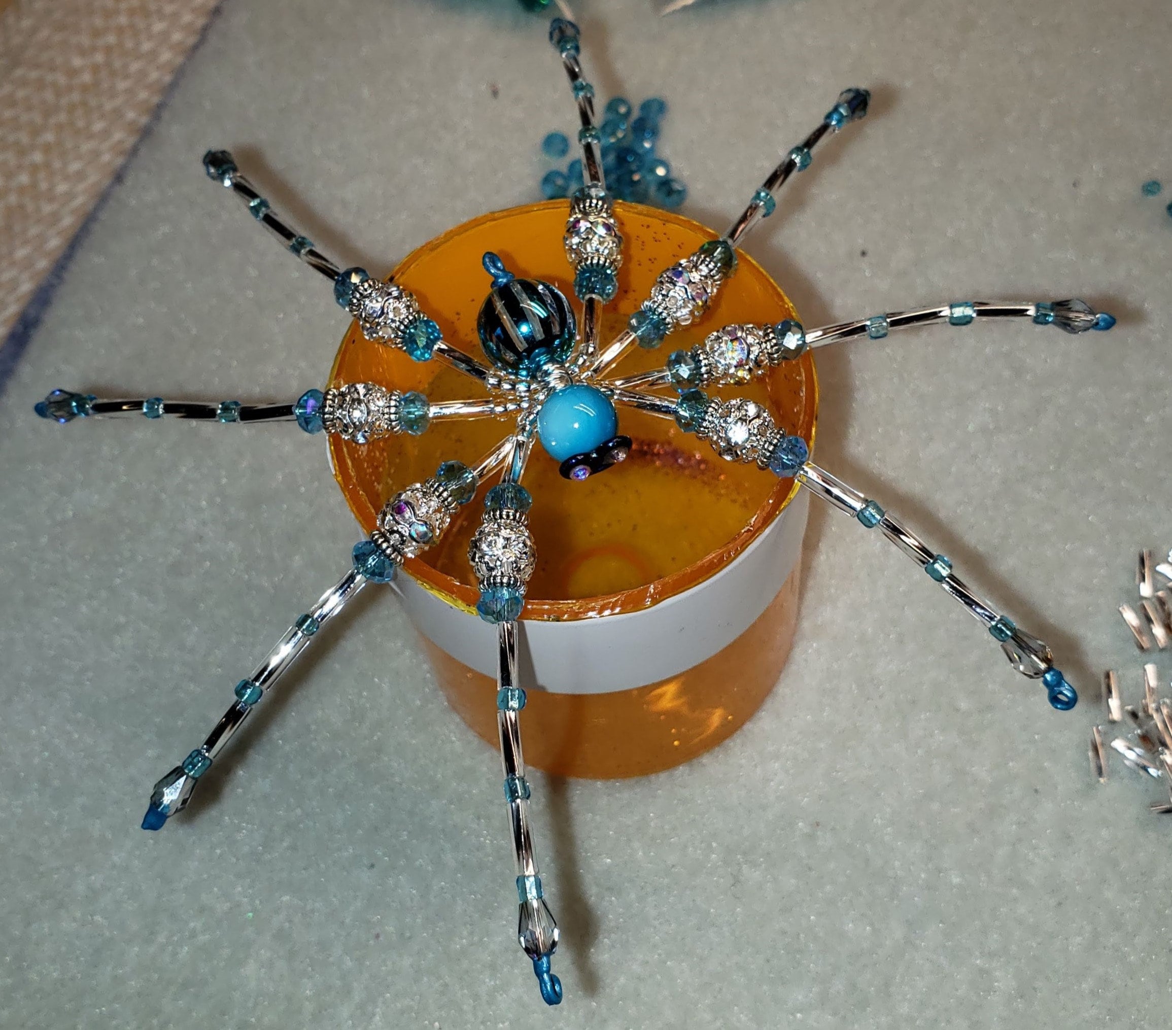 Namaste; Yoga Inspired Turquoise Spider; Good Luck Spider; Yoga Spider ...