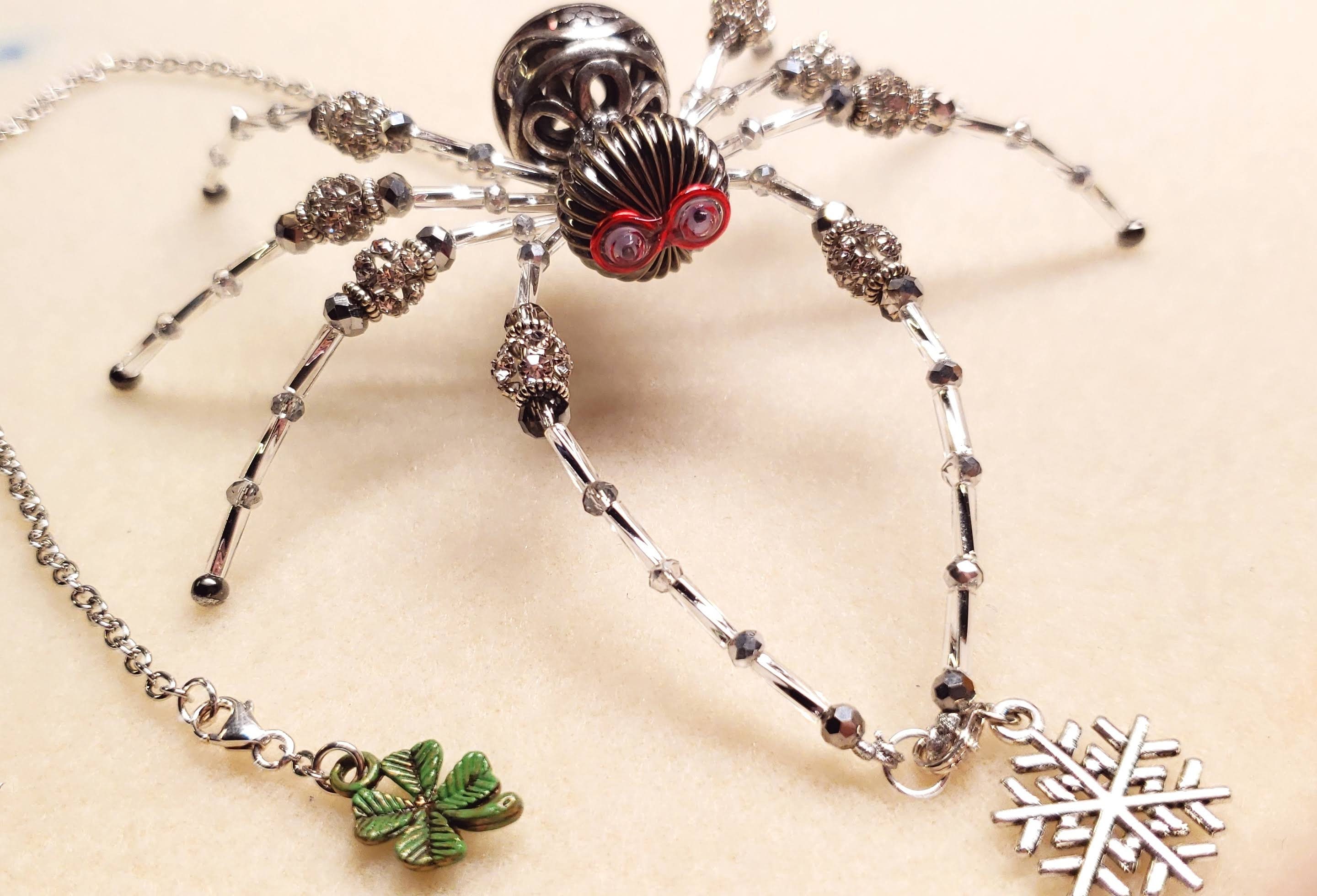 Fancy Filigree Spider; Silver Beaded Christmas Spider; Spider Legend ...