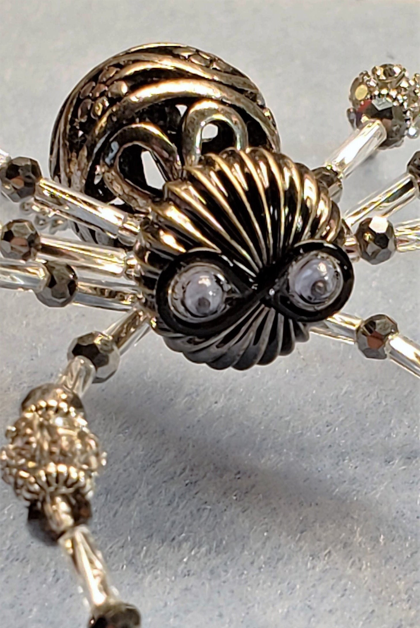 Fancy Filigree Spider; Silver Beaded Christmas Spider; Spider Legend ...
