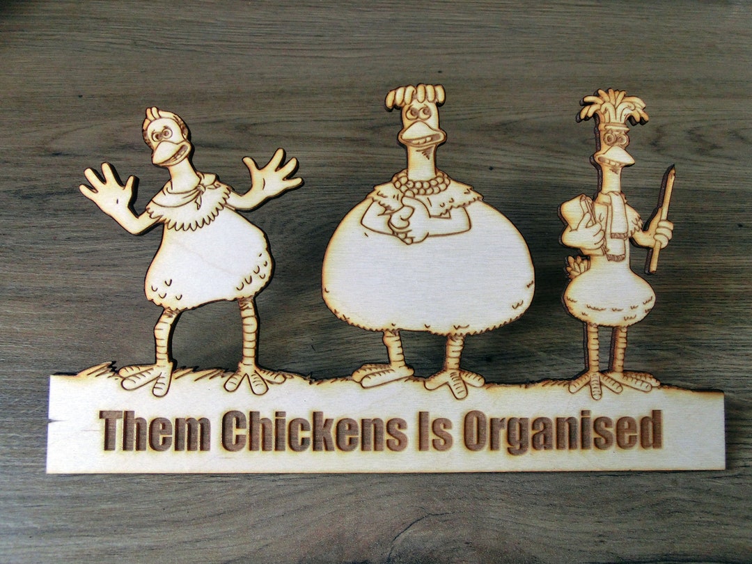 Them Chickens is Organised Laser Cut and Engraved Onto 3mm - Etsy