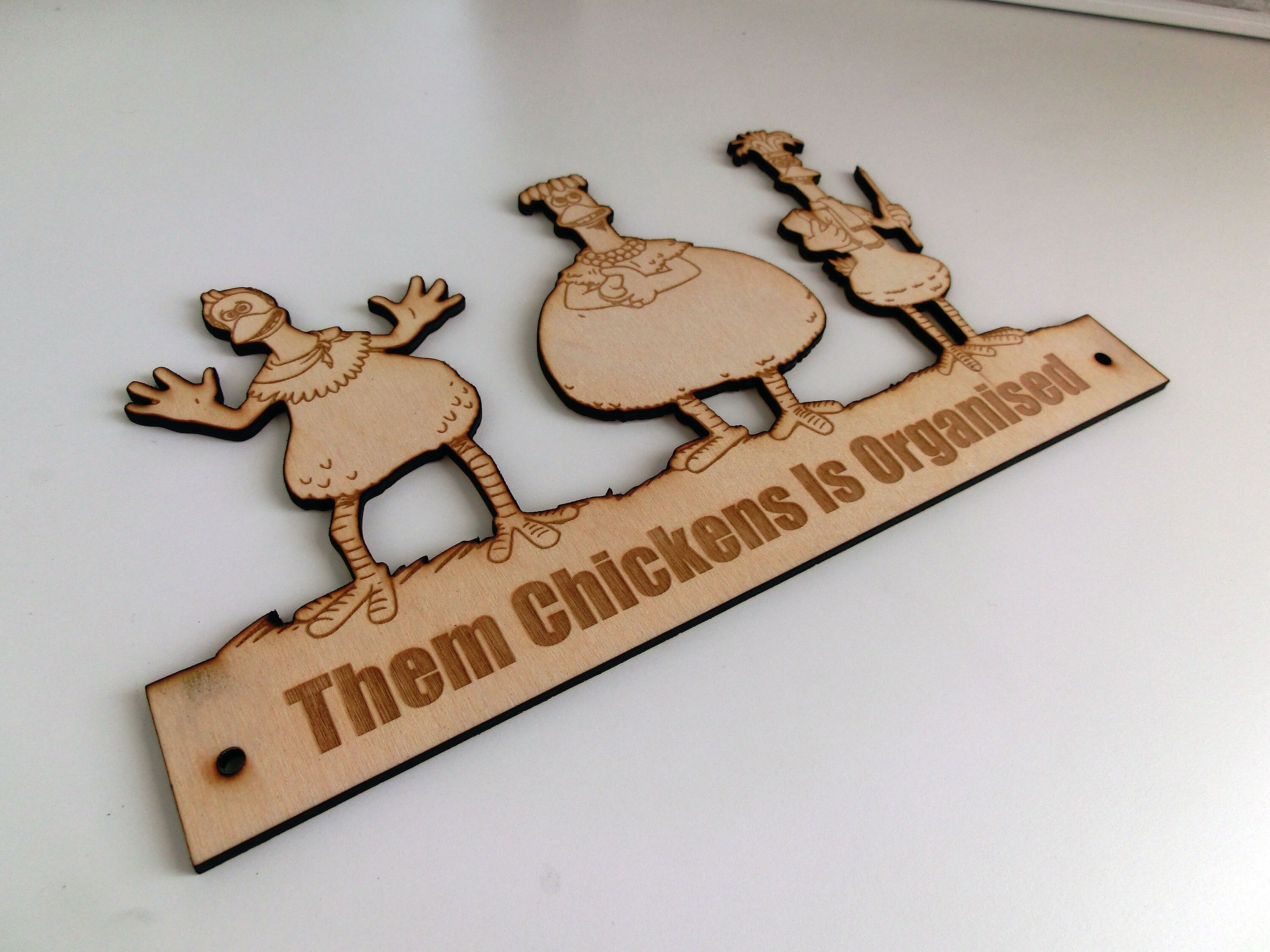 Them Chickens is Organised Laser Cut and Engraved Onto 3mm - Etsy UK
