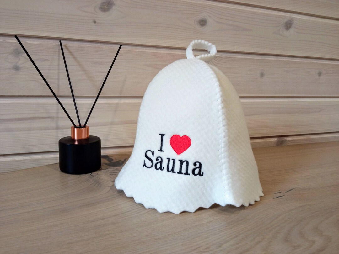 Sauna Hat With Decorative Embroidery, Felt, White (bath Cap) - Etsy