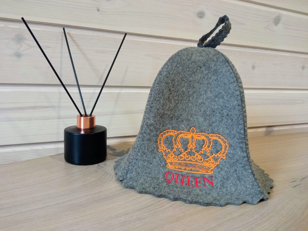 Sauna Hat With Decorative Embroidery, Felt, 100% Wool ('queen' Bath Cap ...
