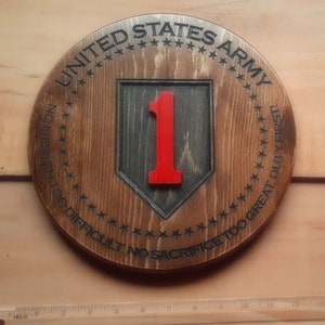 US Army 1st Infantry Big Red One Commemorative Plaque - Military Signs ...