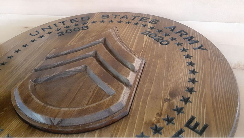 US Army NCO Series Carved Wood Plaque - Free Personalization! Veteran ...