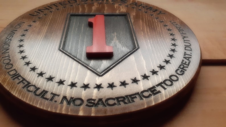 US Army 1st Infantry Big Red One Commemorative Plaque - Military Signs ...