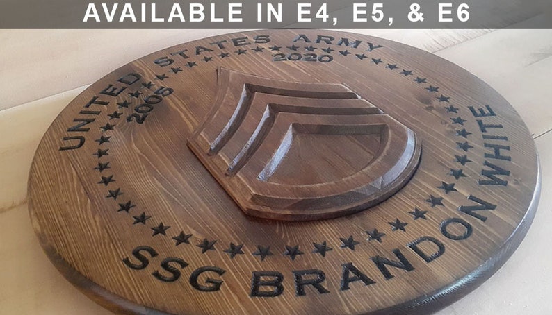 US Army NCO Series Carved Wood Plaque Free Personalization - Etsy