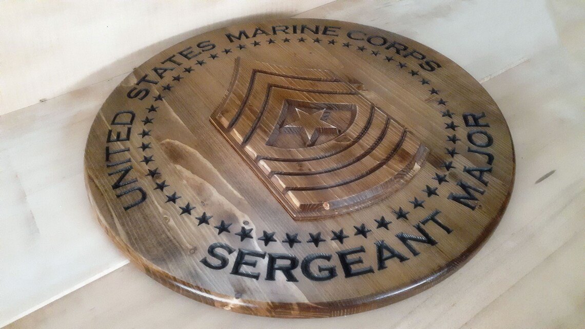USMC Staff NCO Series Carved Wood Plaque Sergeant Major - Etsy
