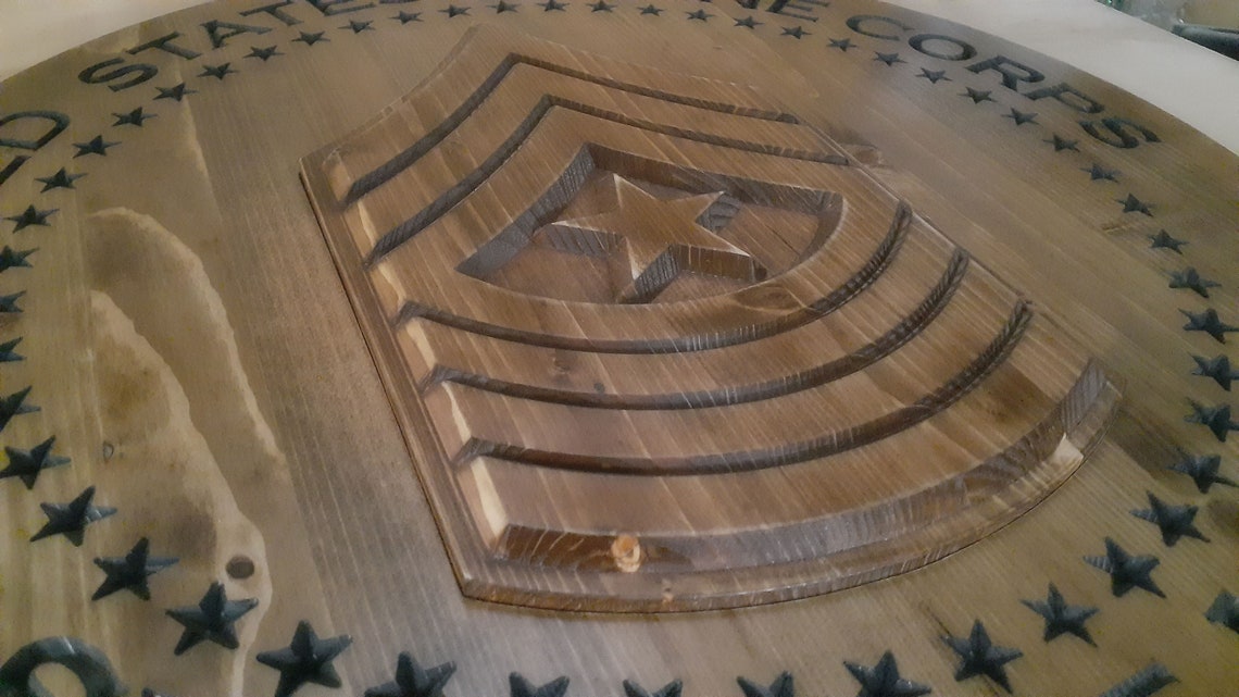 USMC Staff NCO Series Carved Wood Plaque Sergeant Major | Etsy