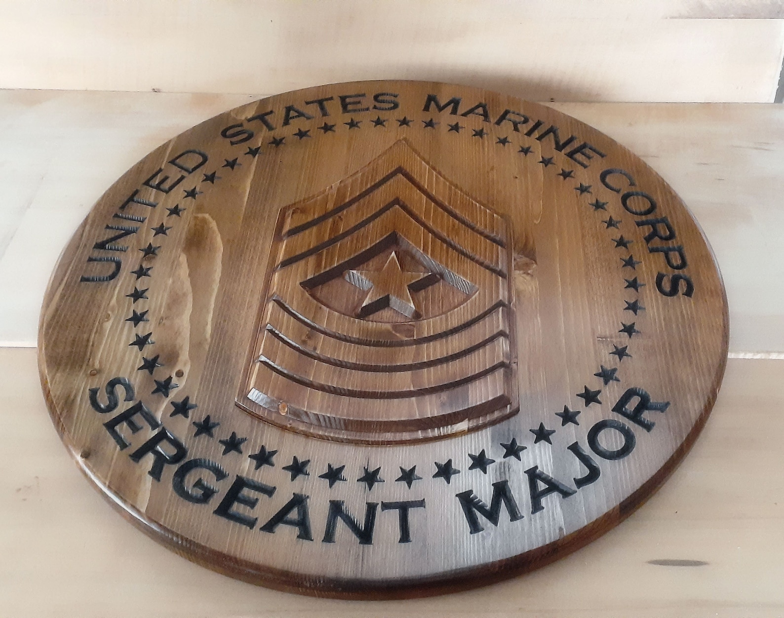 USMC Staff NCO Series Carved Wood Plaque - Sergeant Major Retirement ...