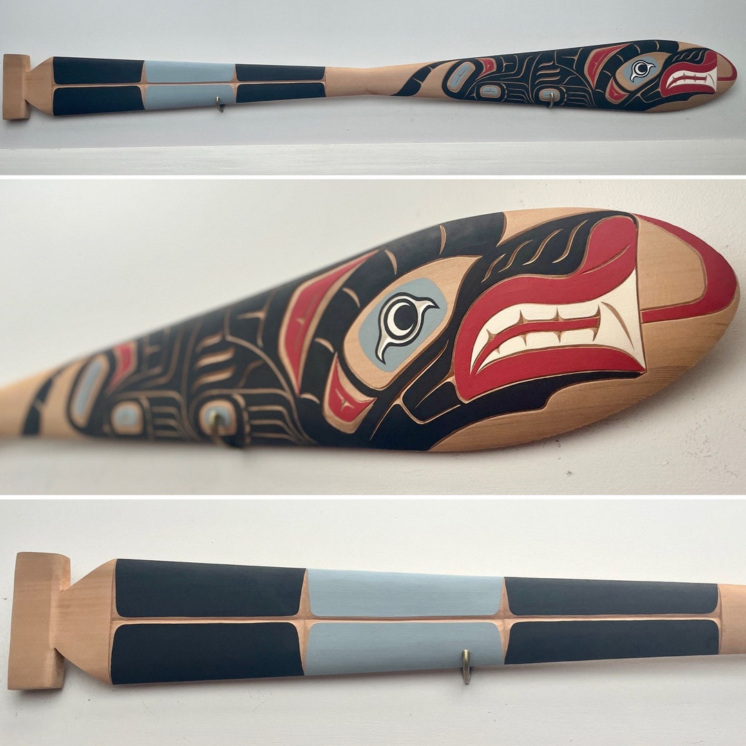 Northwest Coast 5ft Wolf Paddle, Oar by Ross Henderson, Kwakwakawakw - Etsy
