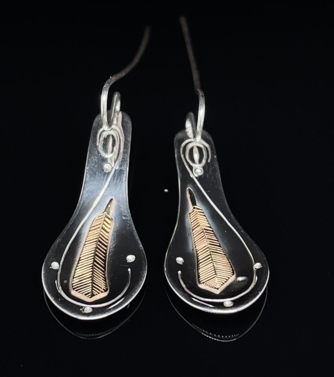 Feather Earrings by Haida Artist Walter Darryl Davidson 14k - Etsy