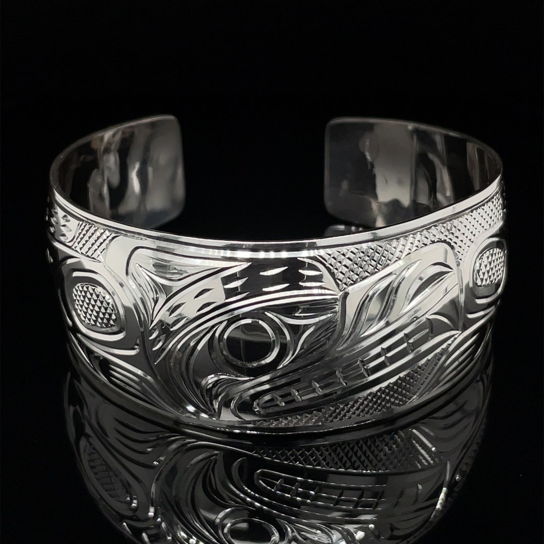 NORTHWEST COAST First Nations Wolf Design Bracelet 1 X 6 Sterling ...