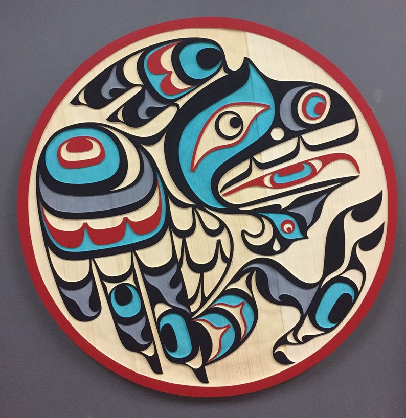 CUSTOM ORDER 36 Sandblasted Cedar Raven Panel by Trevor | Etsy