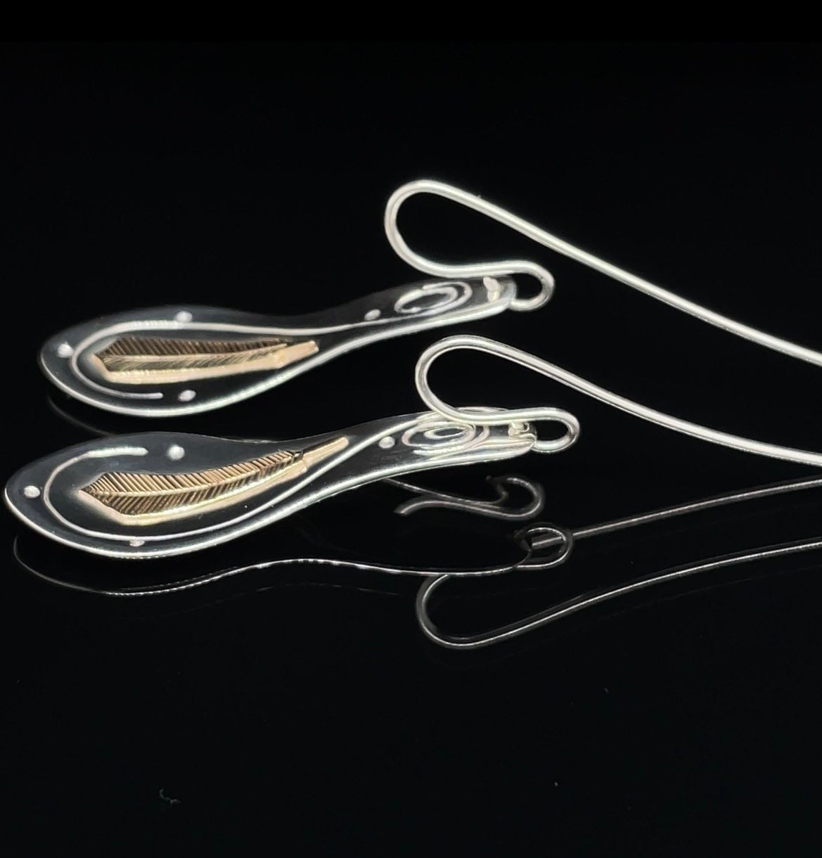 Feather Earrings by Haida Artist Walter Darryl Davidson 14k - Etsy