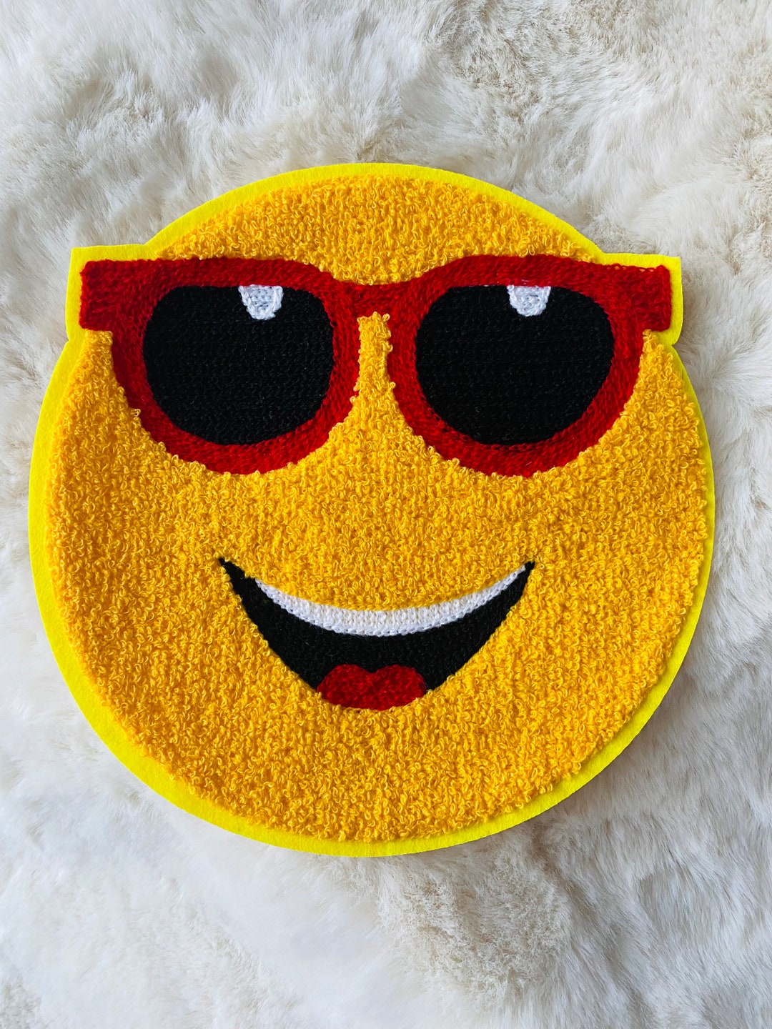 Sequin Patch Sew on Embroidered Emoji - Etsy UK