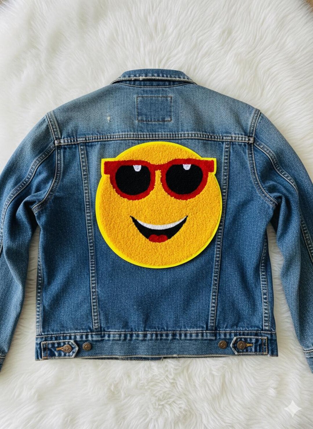 Bordered Patch Embroidered Emoji – (punch Needle / Tufting) - Etsy