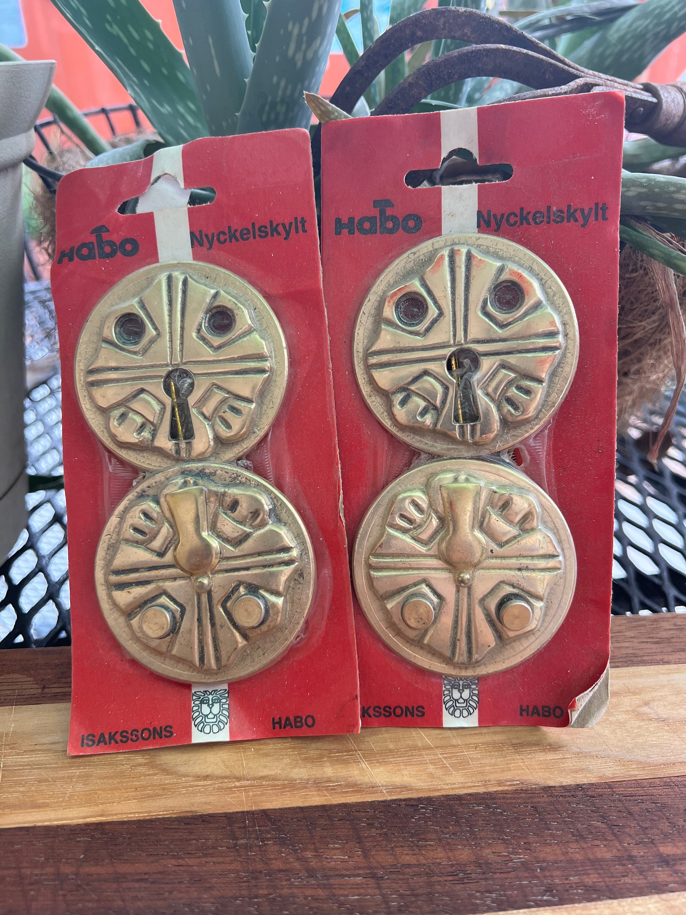 Made in Sweden Vintage Brass Key Plates With Plate Cover and - Etsy