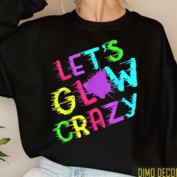 Lets Glow Crazy Neon Party Invitation - Etsy