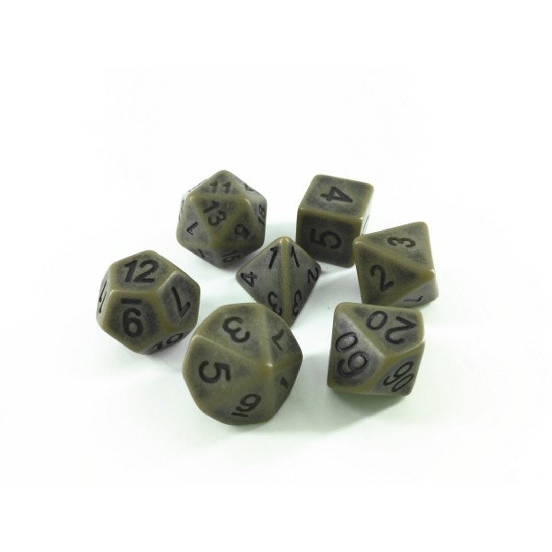 Olive Ancient Dice Set - Etsy