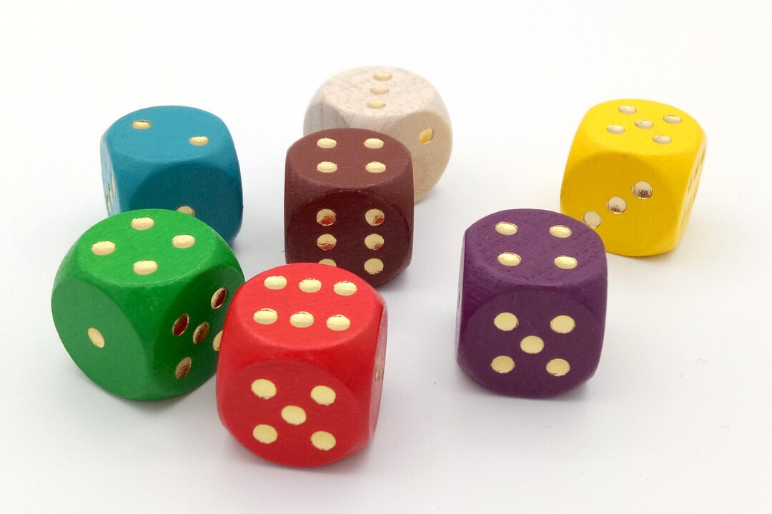 Wooden Standard Dice - Golden Dots (one Die) - Etsy
