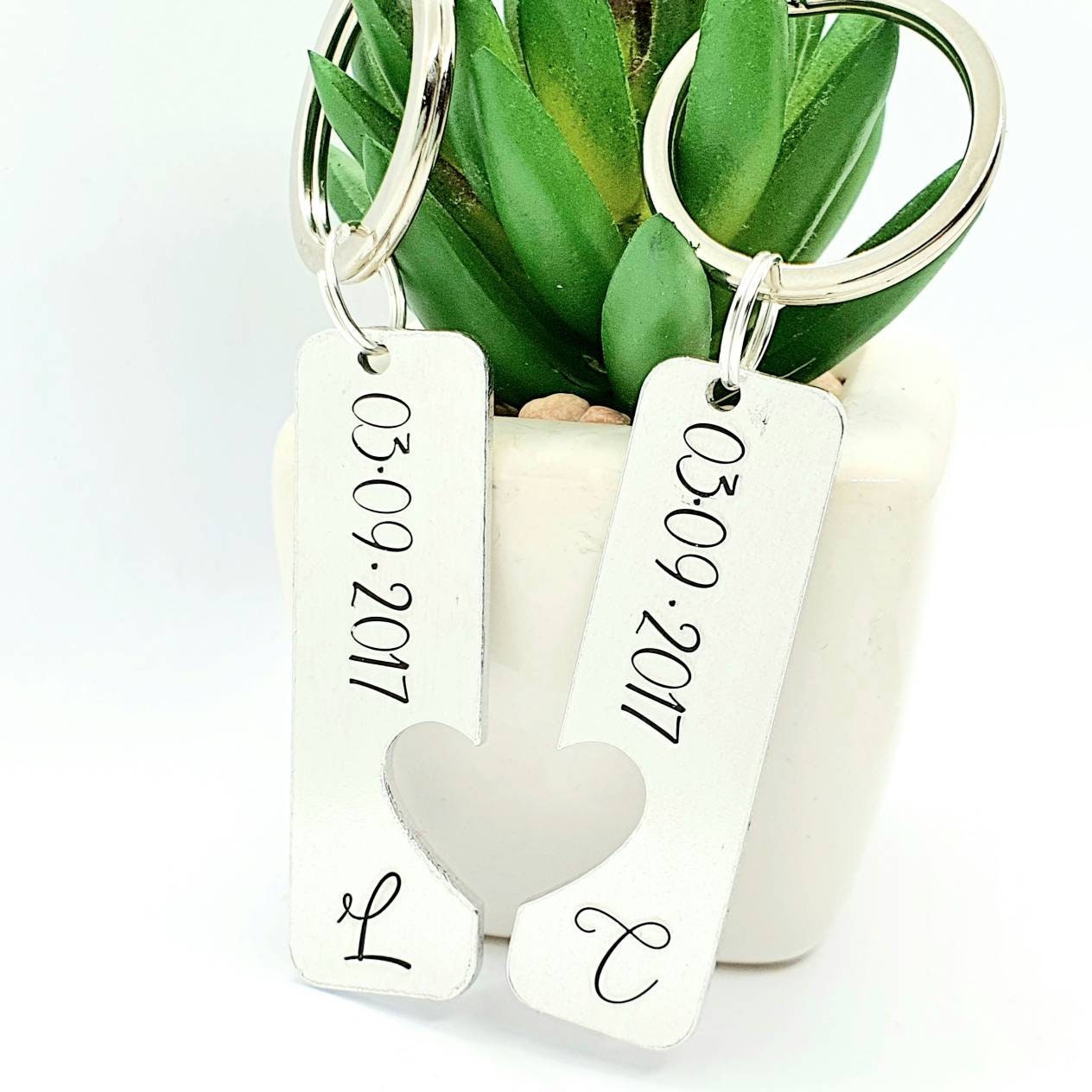 Couples Keyring Set. Personalised for Special Date - Etsy UK