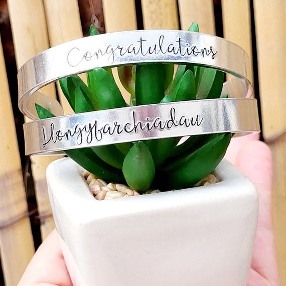 Congratulations Llongyfarchiadau Welsh Language Hand Stamped - Etsy UK