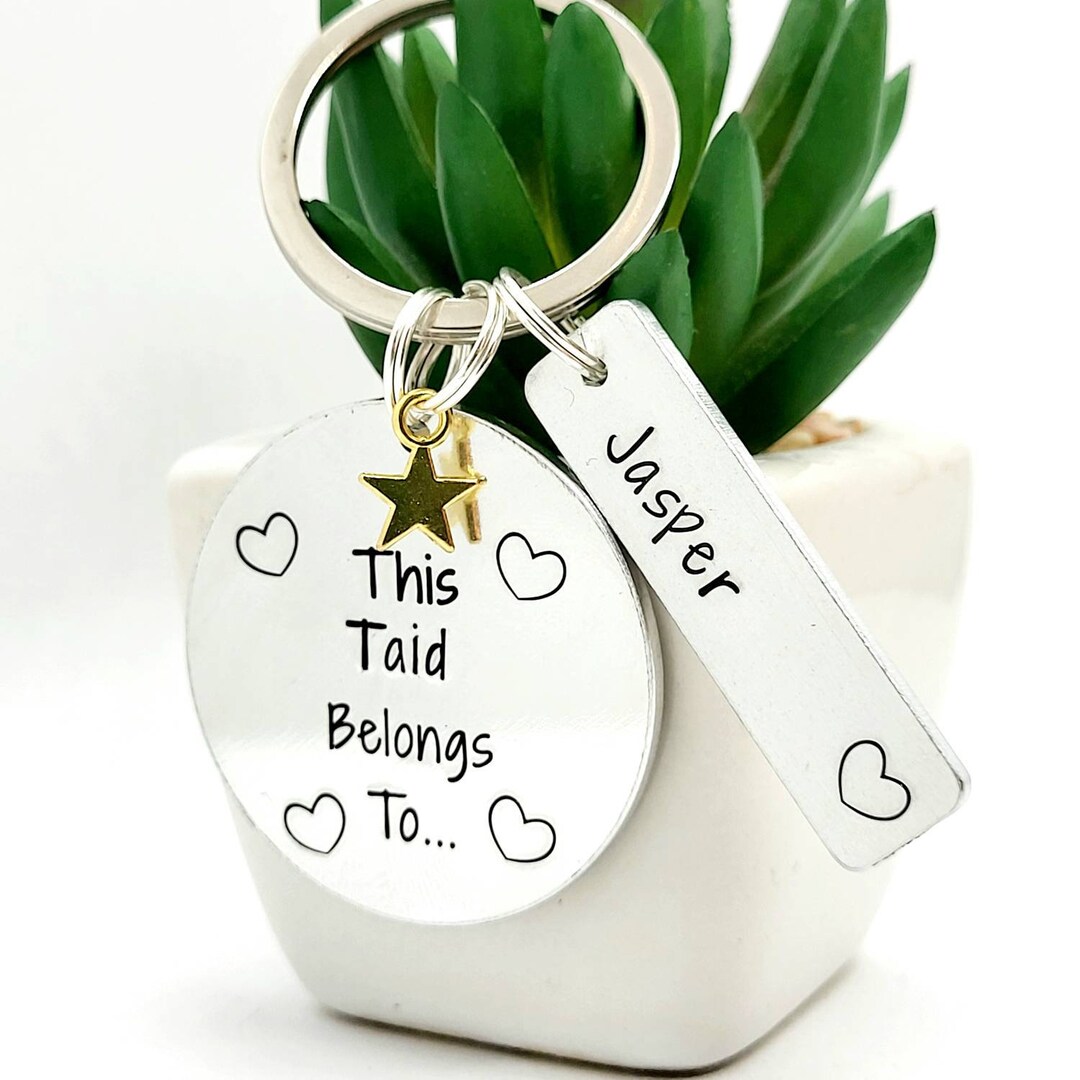 Personalised Welsh Taid Keyring: Grandchildren Names, Birthday Gift ...