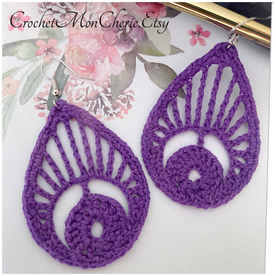 Instant Download Crochet Pattern for Earrings - PDF Jewelry - Earring ...