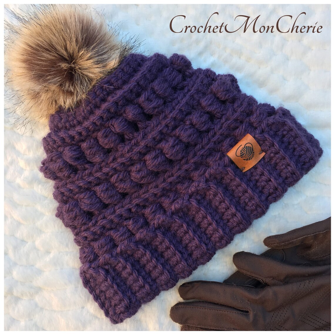 Crochet Hat PATTERN Instant Download PDF Slanted Cluster Hat - Etsy