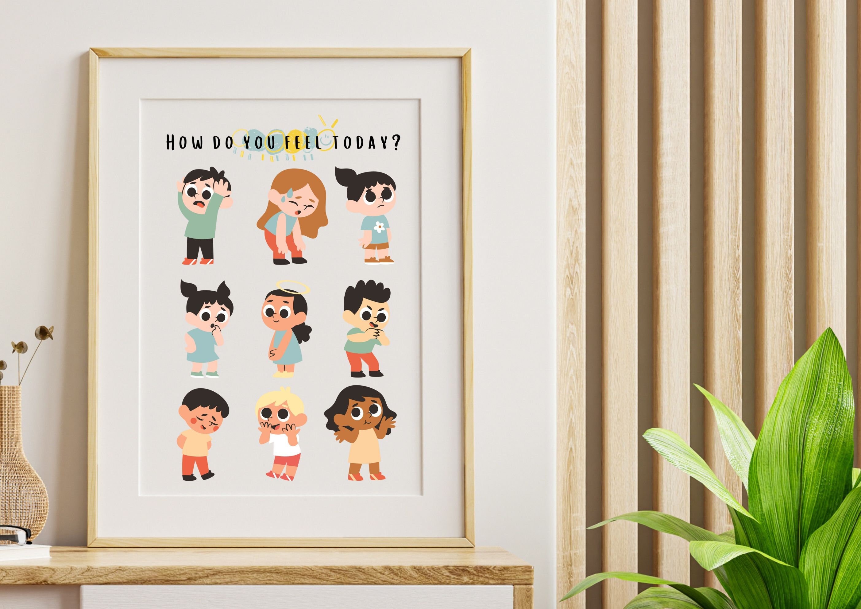 Emotions Poster Fun Kids Room Printable Wall Art Playroom Wall Decor ...