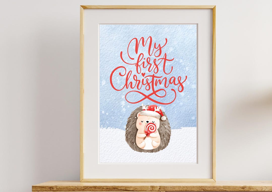 My First Christmas Printable Nursery Decor Baby Christmas Print Cute ...