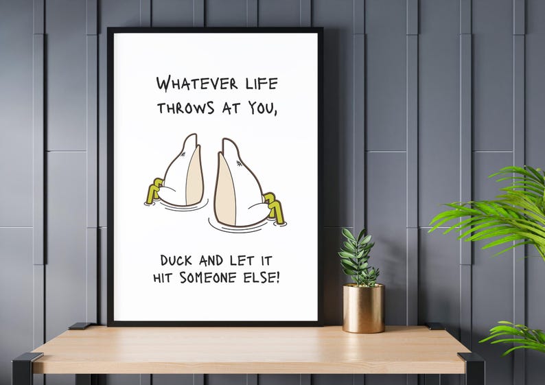 Duck Poster Humor Wall Art Funny Duck Printable Wall Decor Sarcastic ...