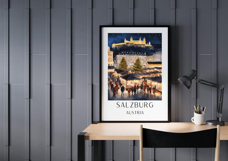 European Christmas Markets Prints Winter Wall Art Holiday Season Home ...