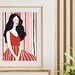 Abstract Girl in Red Dress Printable Wall Art Scandi Minimalist Home ...