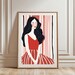 Abstract Girl in Red Dress Printable Wall Art Scandi Minimalist Home ...