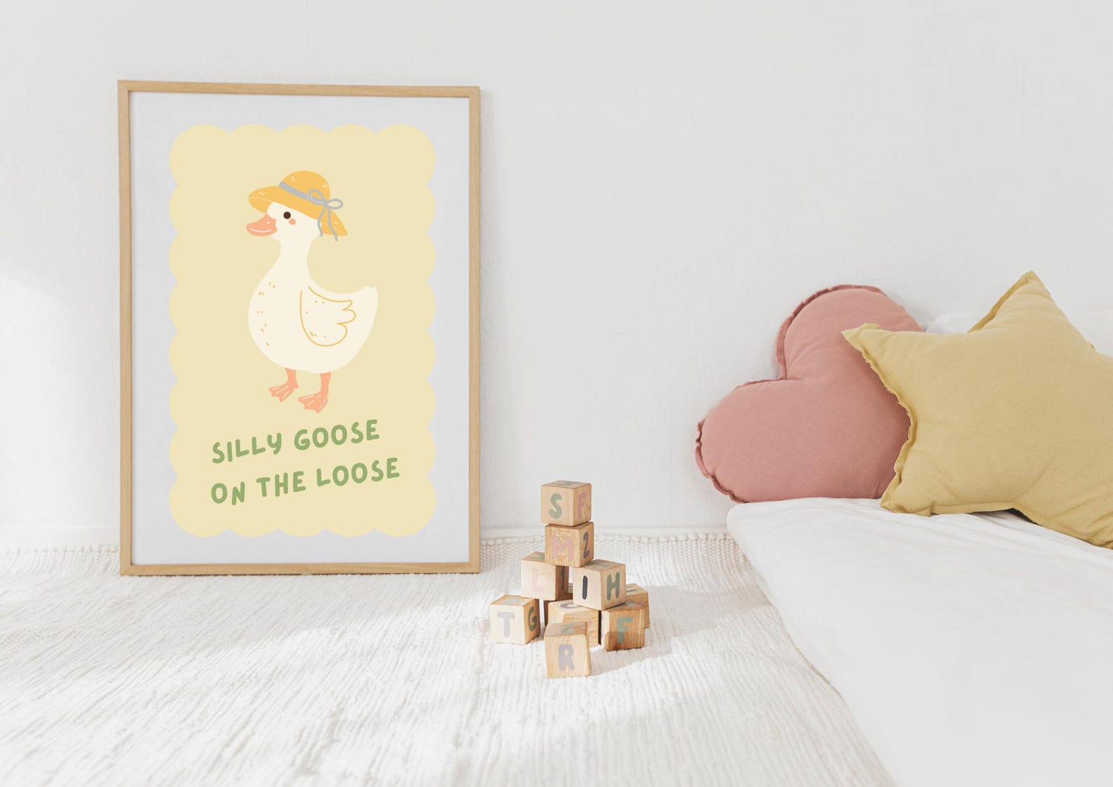 Silly Goose on the Loose Print Girly Goose Wall Art Cute Nursery Decor ...