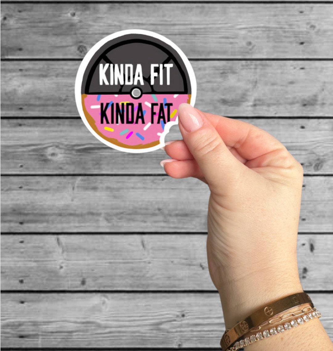 Kinda Fit Kinda Fat Sticker, Funny Sticker, Laptop Sticker, Water ...