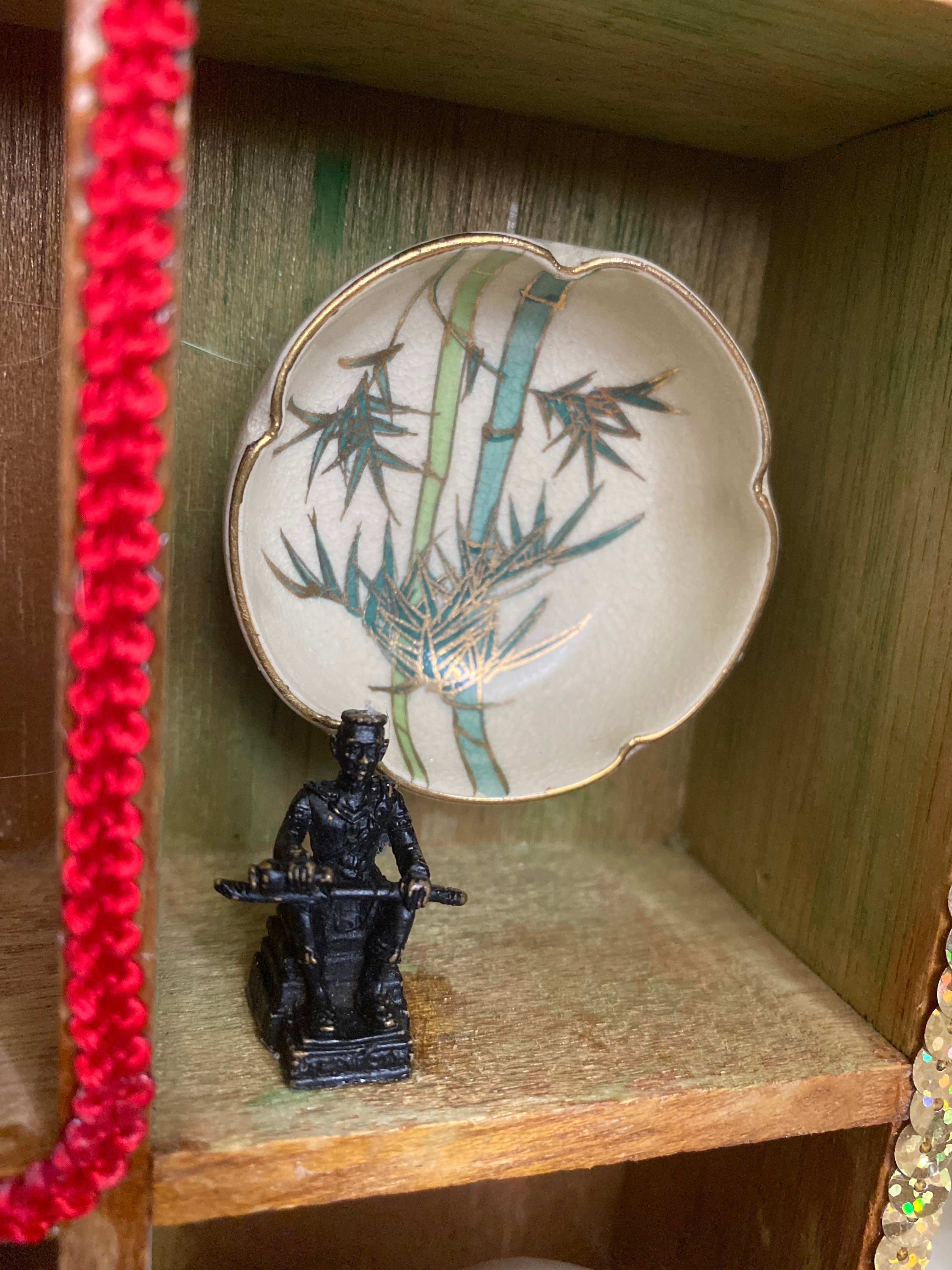 Vintage Shadow Box With Asian Miniatures - Etsy