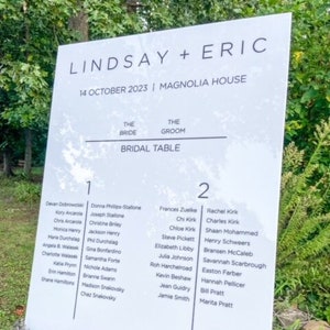 Modern Seating Chart, Family Style Seating Chart, Elegant Bridal Table ...