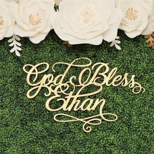 Custom God Bless Name Sign / God Bless Sign / Custom Name Sign | Etsy