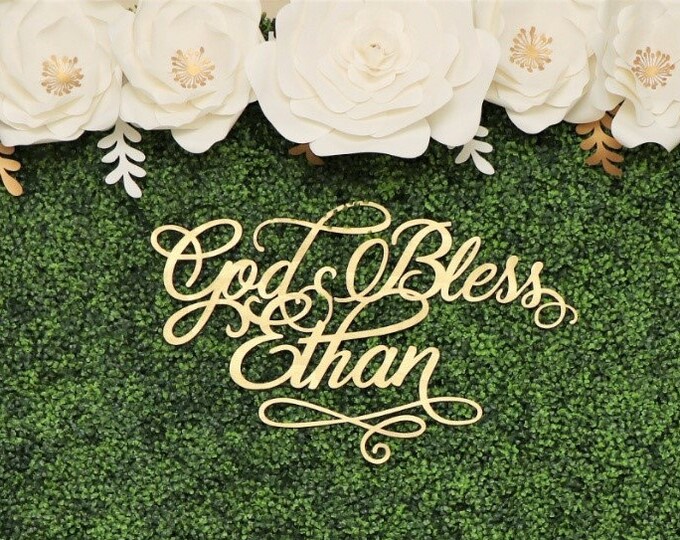 Custom God Bless Name Sign / God Bless Sign / Custom Name Sign / Custom ...