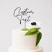 Custom Cake Topper With Personalized Text, Personalized Couples Cake ...