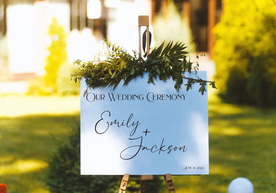 Wedding Welcome Sign, Welcome to Our Wedding Sign, White Acrylic Sign ...