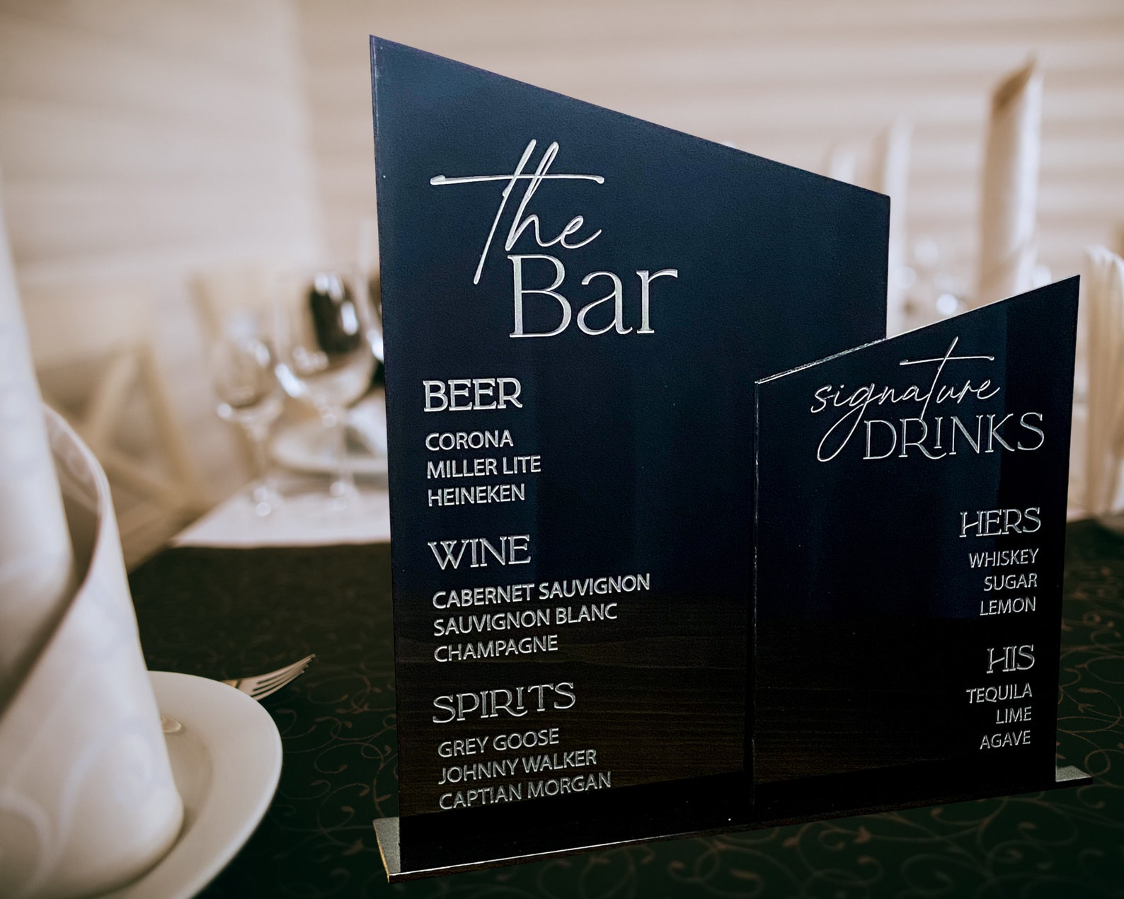 Custom Signature Drinks Sign, Modern Bar Sign, Wedding Bar Sign, Drinks ...